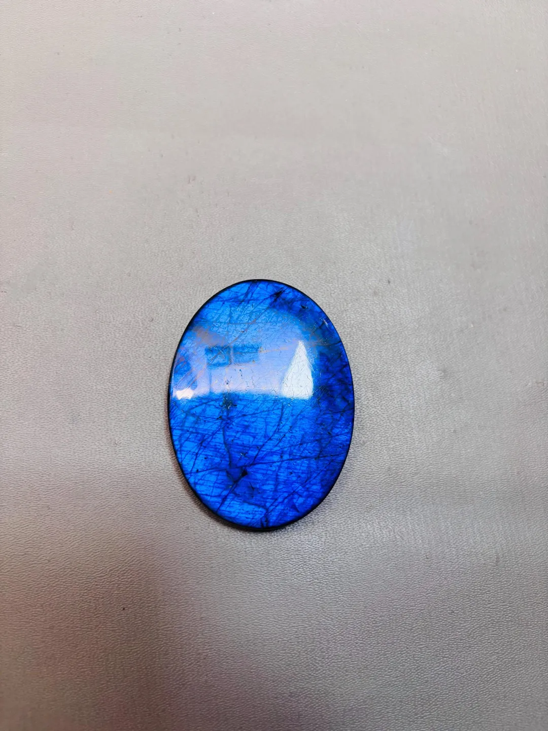 AAA Blue Labradorite Cabochon: Handmade Oval Gemstone (54x40x8mm)