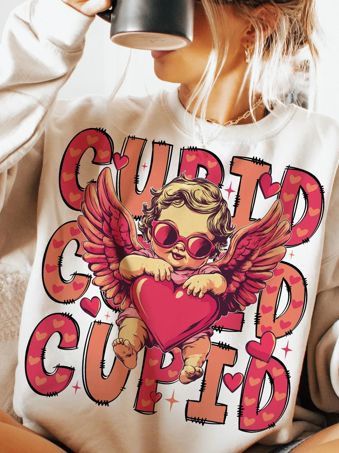 Retro Cupid Funny Valentines Day PNG, Retro Valentine Shirt Design ...