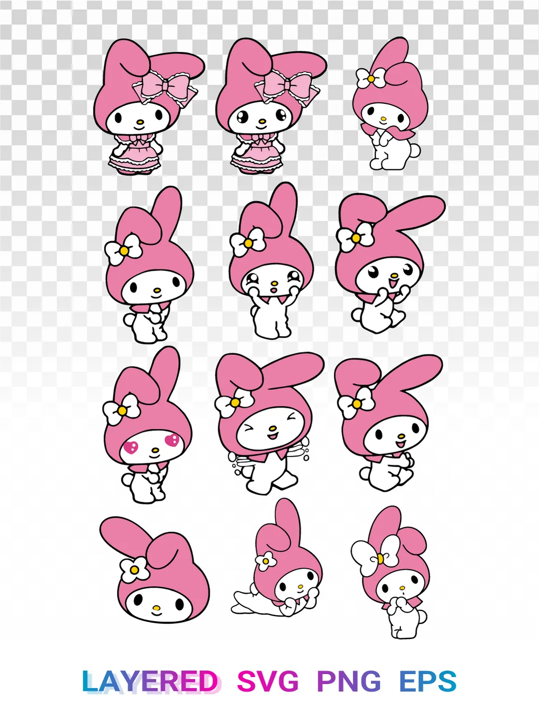 Adorable My Melody SVG for the 'Sanrio Core' Aesthetic Enthusiast
