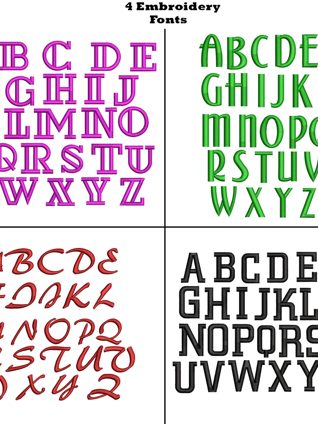 Modern Cursive Machine Embroidery Font, Monogram Script Alphabet, Satin ...