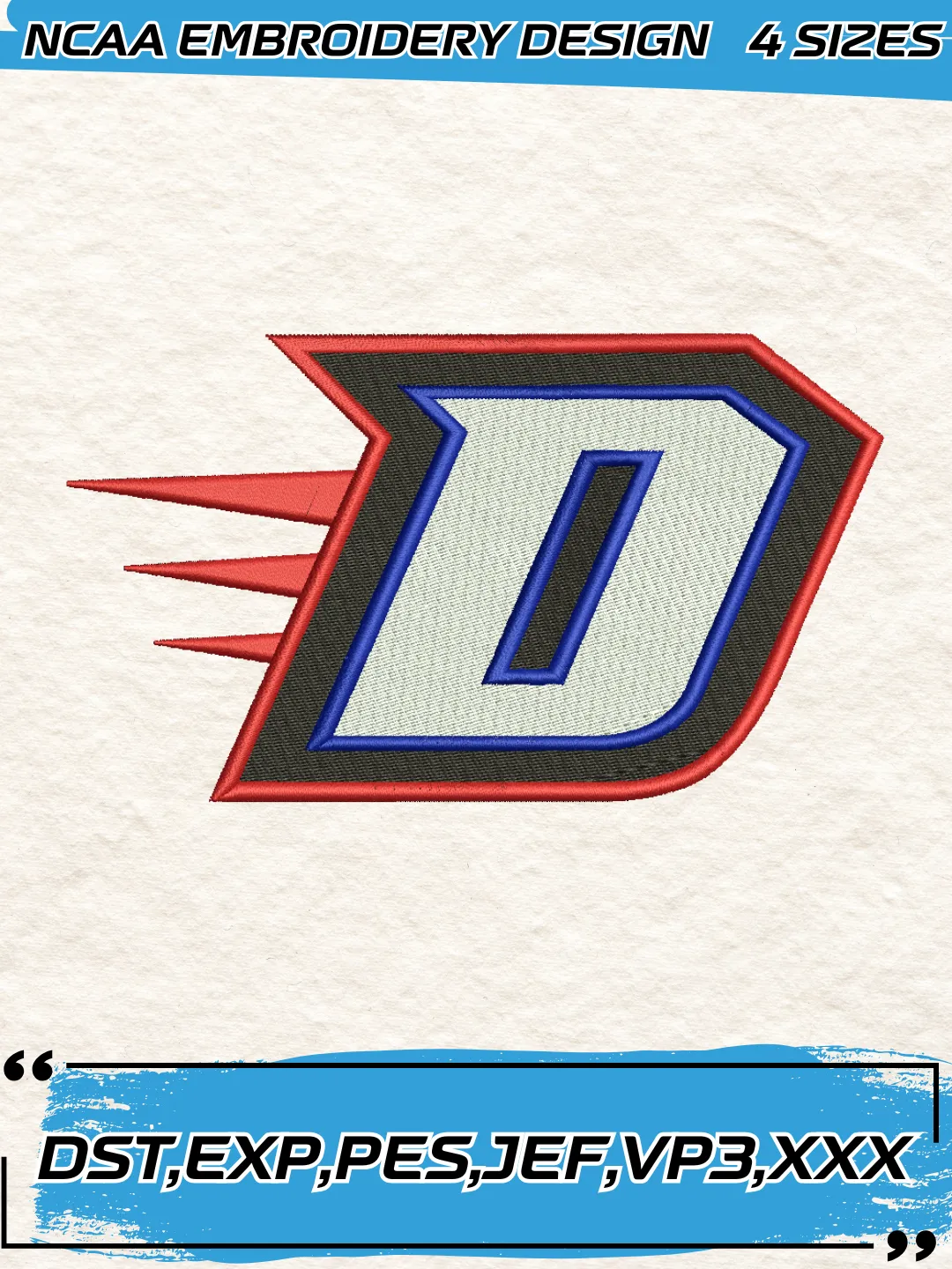 DePaul Blue Demons Logo Embroidery Design,NCAA Logo Embroidery Design ...