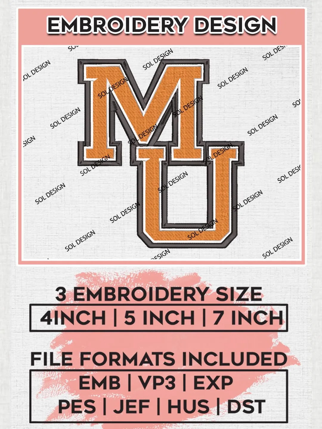 NCAA MU Bears Team Logo Machine Embroidery Design, NCAA Mercer Bears ...