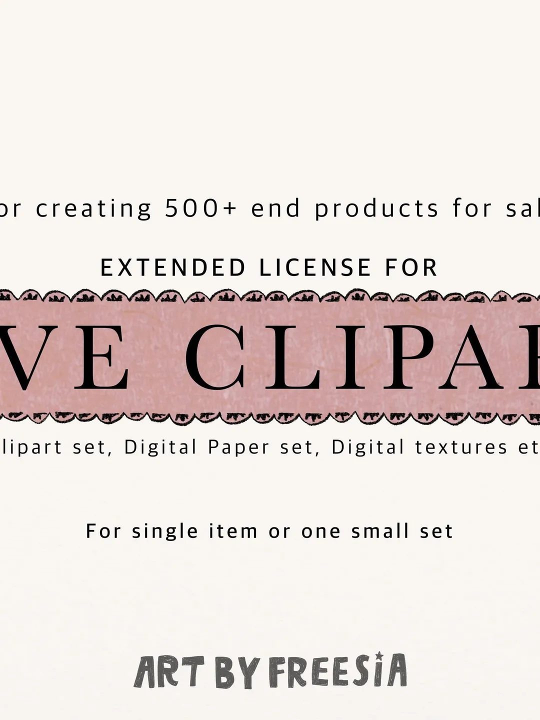 Extended license for five clipart - five set of item or five Clip art