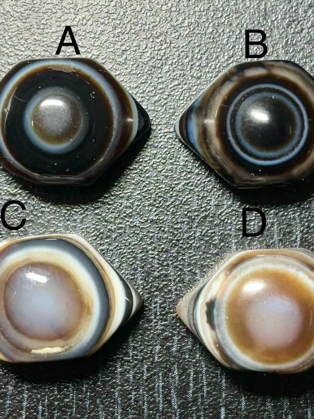A,Handmade Black Banded Agate Cabochon Eyes: Natural Gemstone Jewellery ...