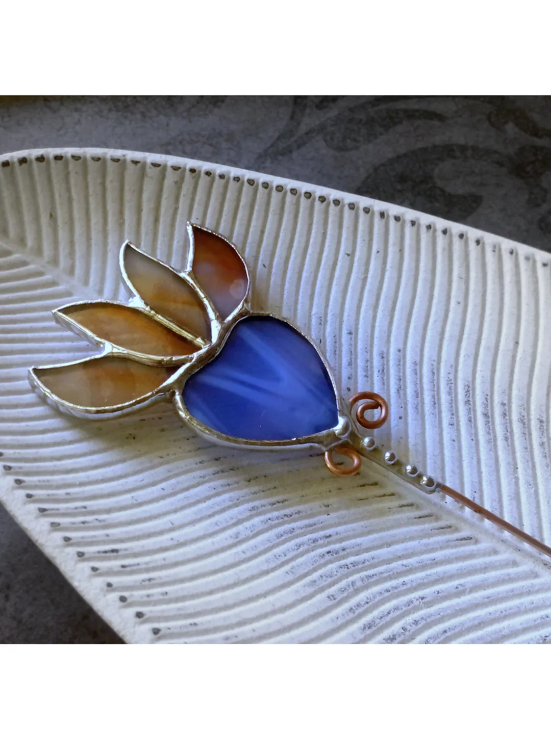Garden art Glass flower, lotus lilie suncatcher, nature Stained glass ...