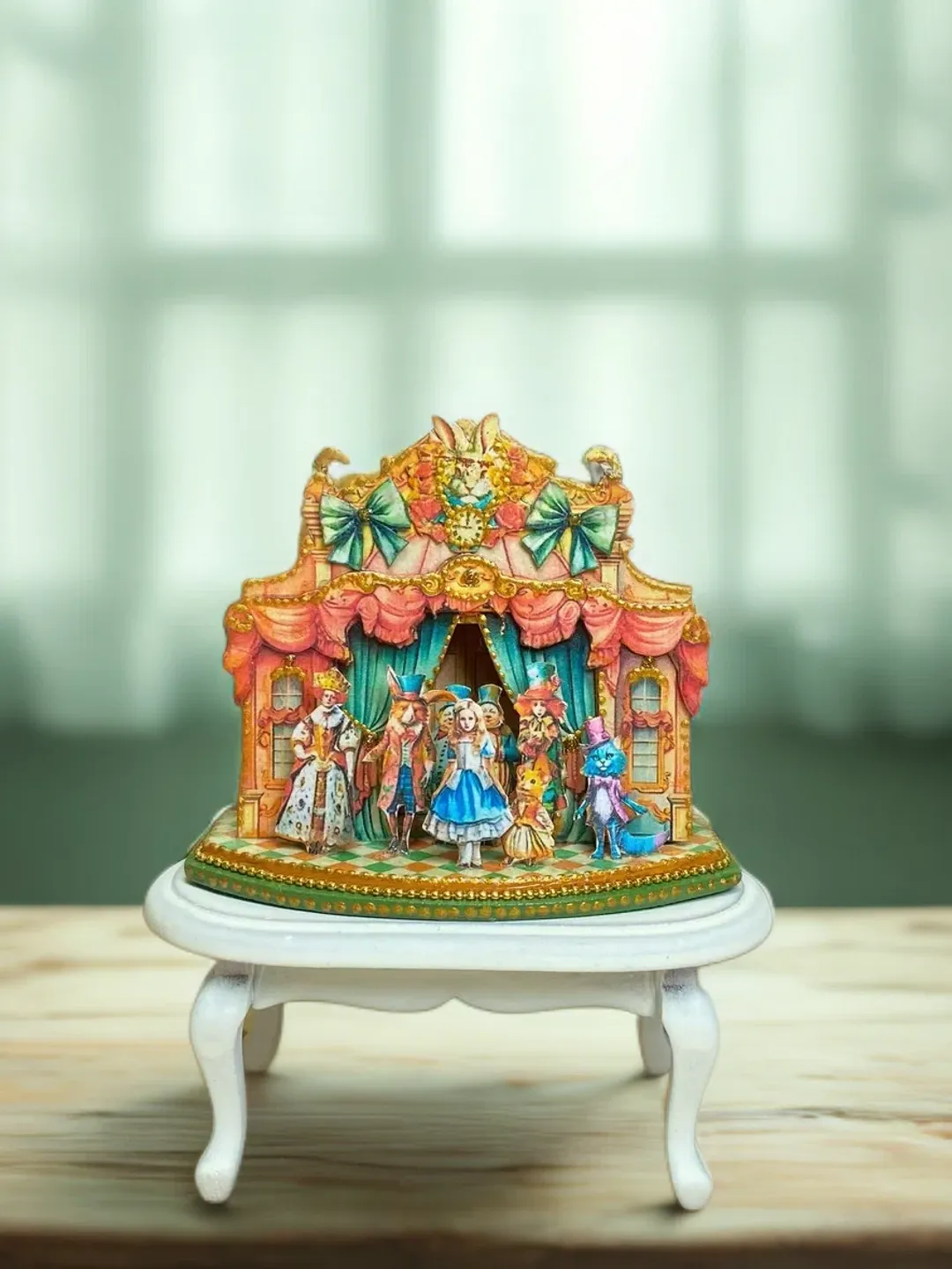Miniature puppet theater for doll houses.1:12 scale.