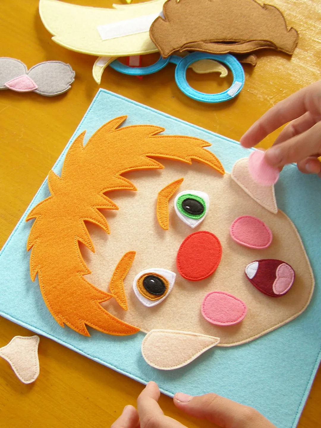 Make a face toy, Emotions play mat, personalized gift