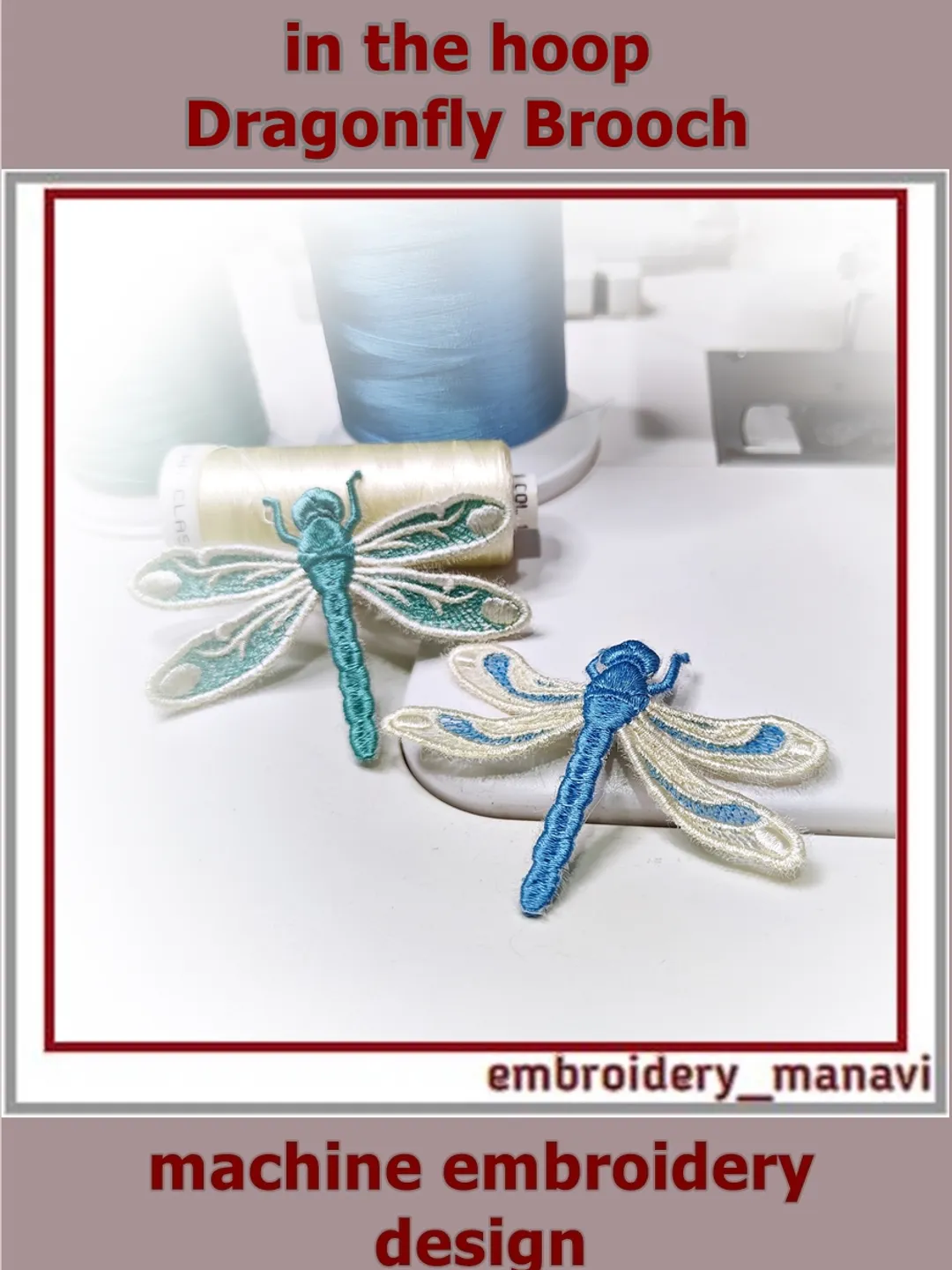In the hoop embroidery design Brooch with pattern and fringe