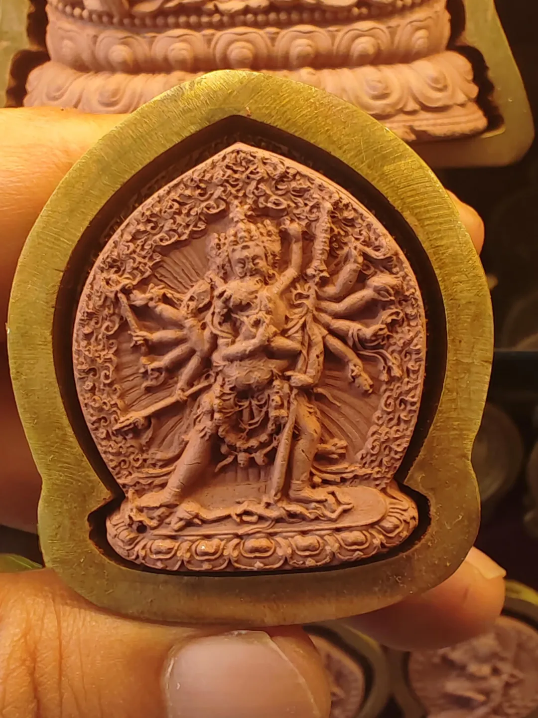 The 3-faced Hayagriva Tsa Tsa Mold - 4.5cm Height: Tibetan Buddha ...