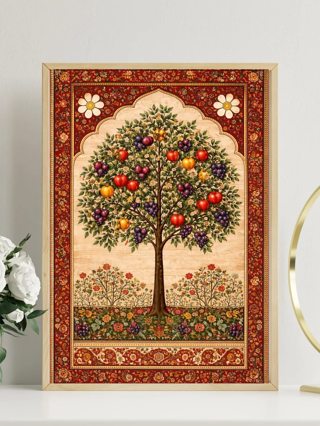 Persian Pomegranate Tree Design, Traditional Art, Oriental Decor ...