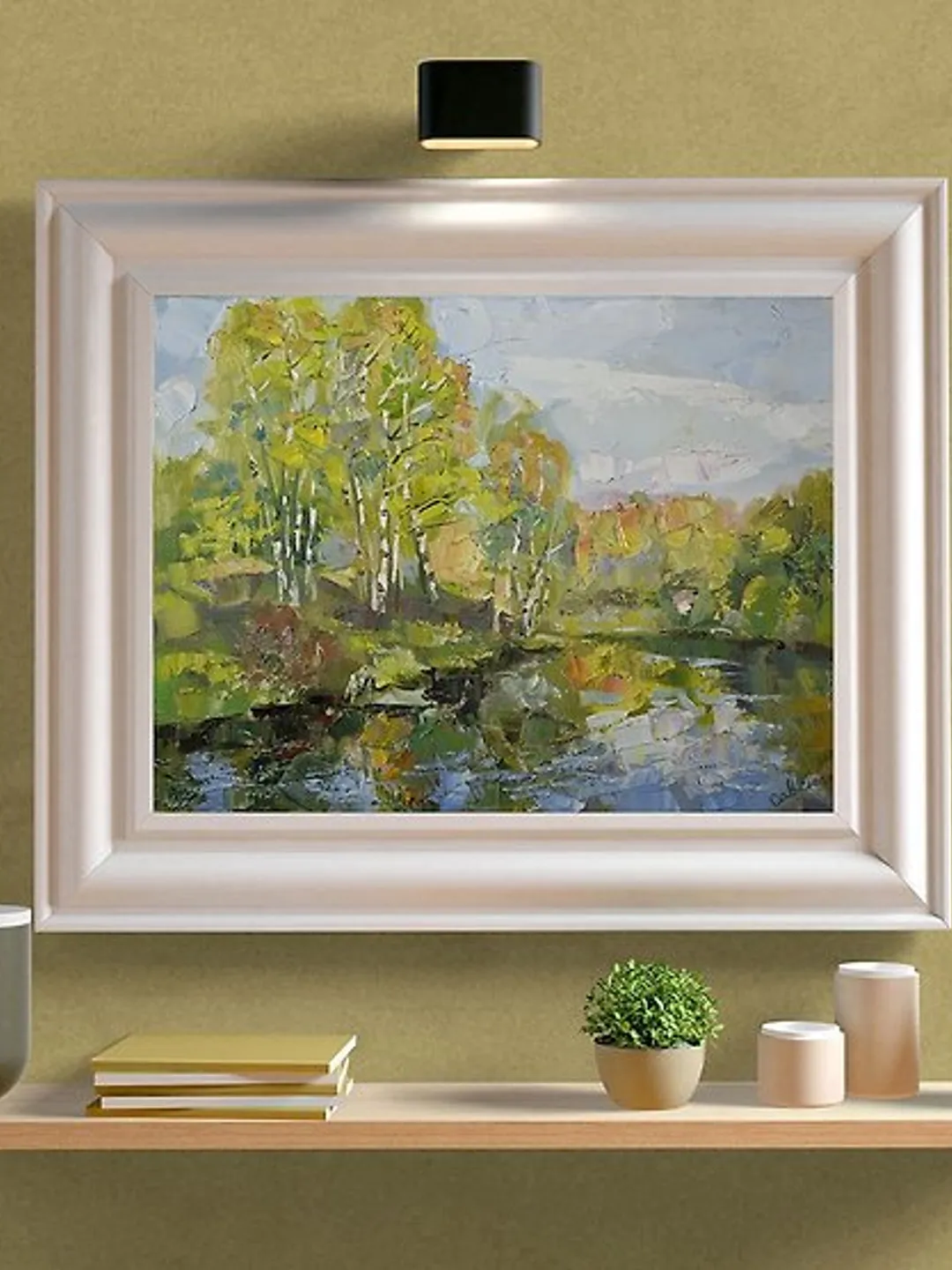 Birch Painting Landscape Original Art Spring Plein Air Artwork Canvas ...
