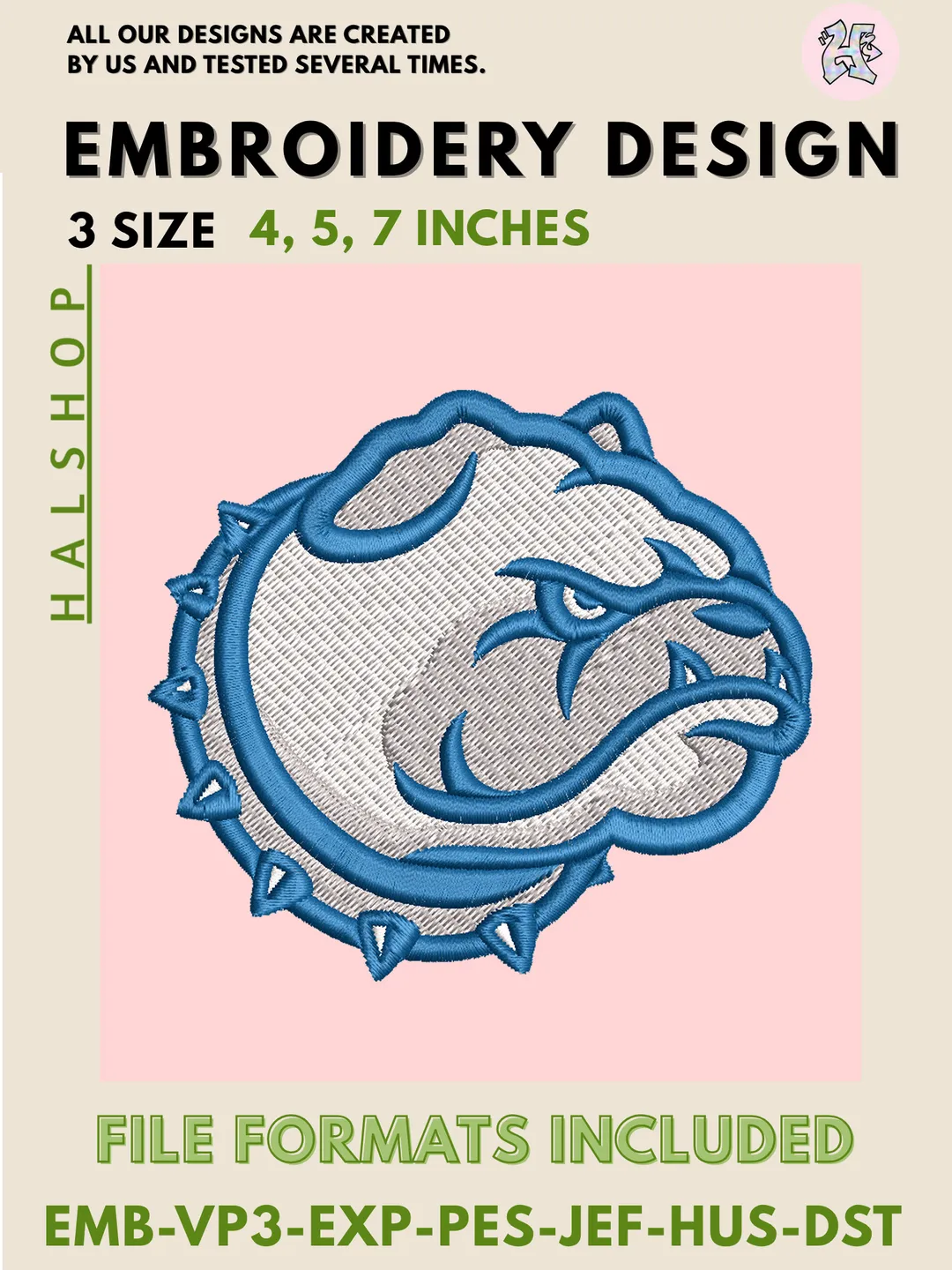 NCAA Drake Bulldogs Embroidery File, 3 Sizes, 6 Formats, NCAA Machine ...