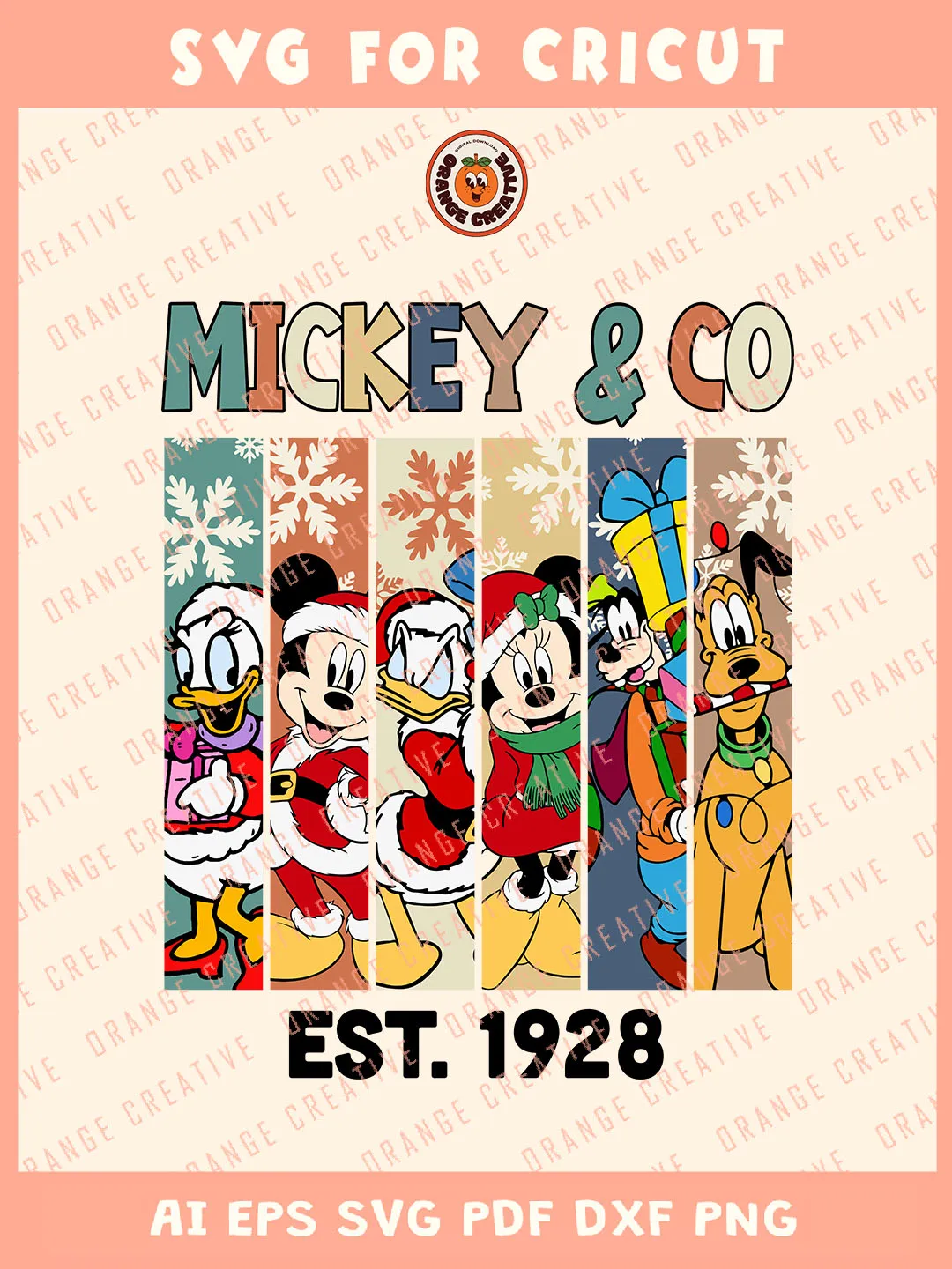 Mickey & Co Christmas EST.1928 Svg Cricut Files, Disney Christmas Svg ...