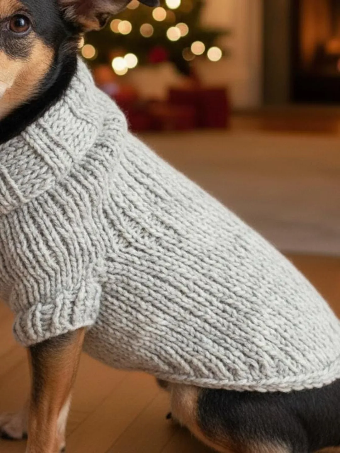 Ribbed Turtleneck Dog Sweater Knitting Pattern – XXS-XL (PDF Pattern)