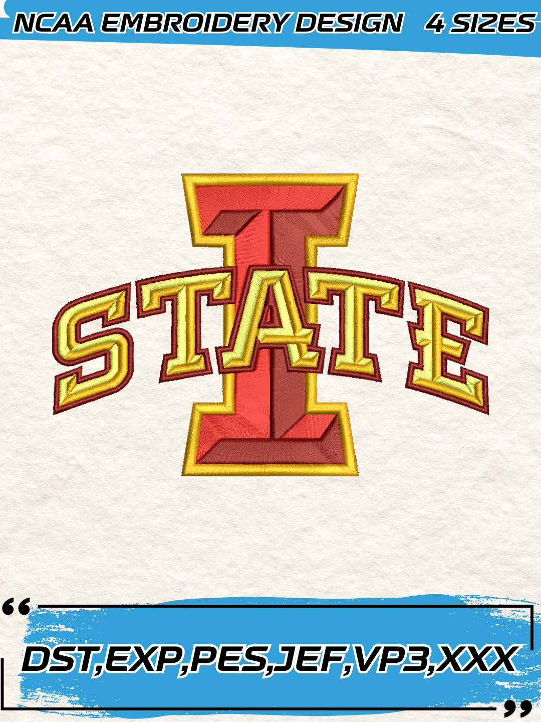 Iowa State Cyclones Logo Embroidery Design,NCAA Logo Embroidery Design ...