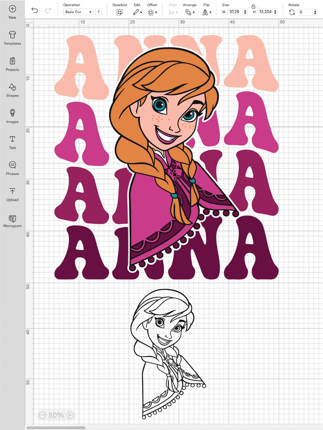 Anna Frozen SVG - Retro Wavy Stacked Text - Groovy Princess Vector for ...