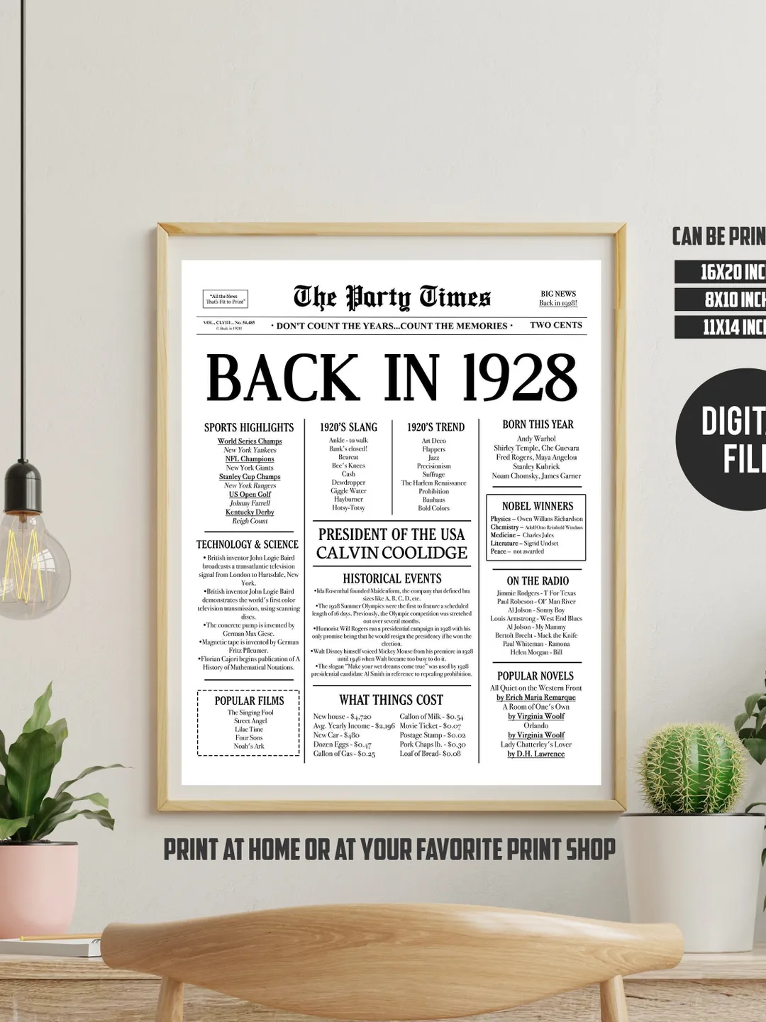 1928 97th Birthday | Back in 1928 | Last Minute Gift | Fun Facts 1928 ...