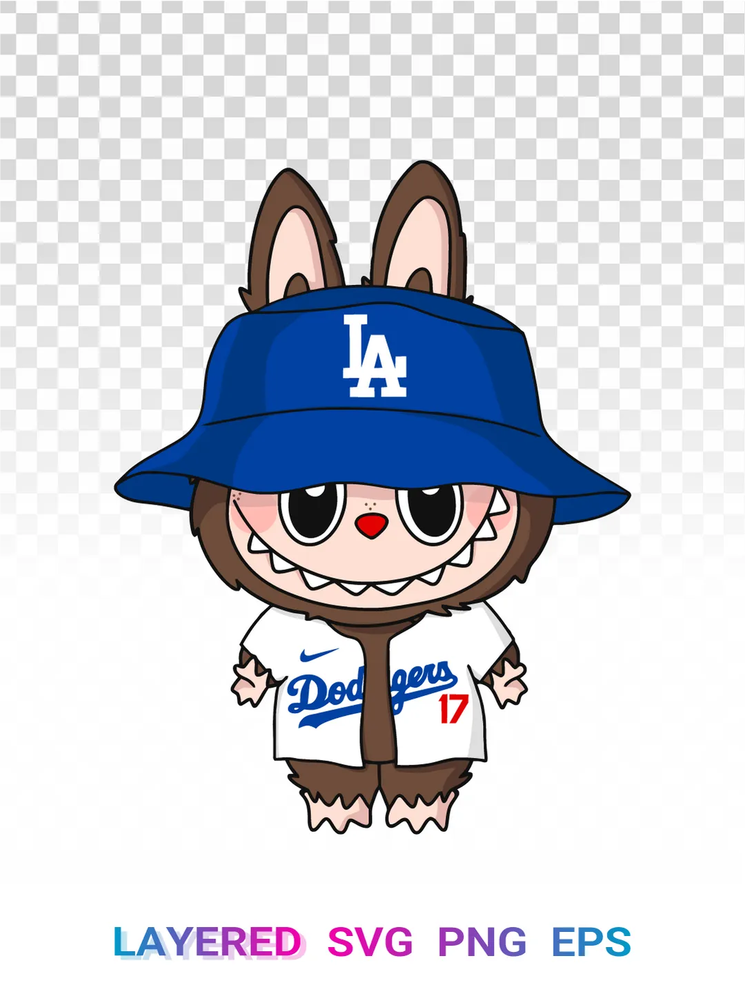 Viral Labubu Dodgers SVG (Ohtani 17) for the Trendy Art Toy Collector