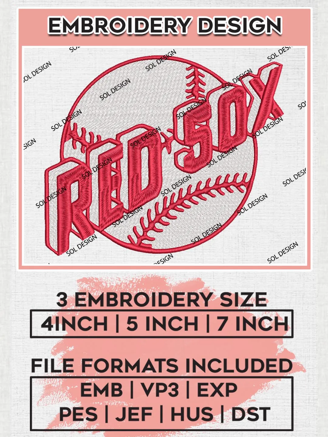 MLB Boston Red Sox Embroidery Design Files, MLB Boston Red Sox Team ...