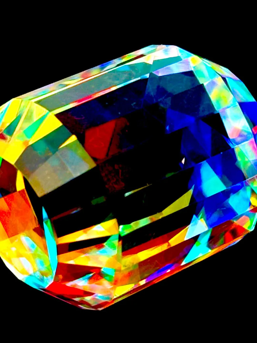 Mystic Topaz Rainbow Faceted Geometric Stone – Iridescent Holographic ...