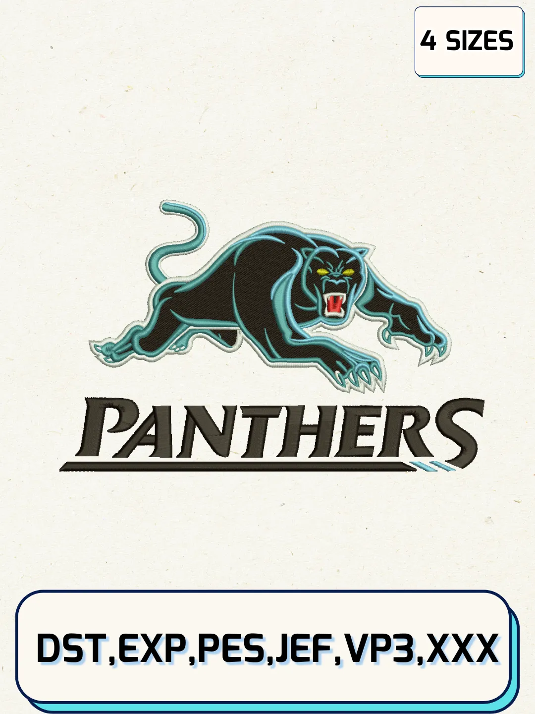 Penrith Panthers Logos Embroidery Design Files, NRL Logos Embroidery ...