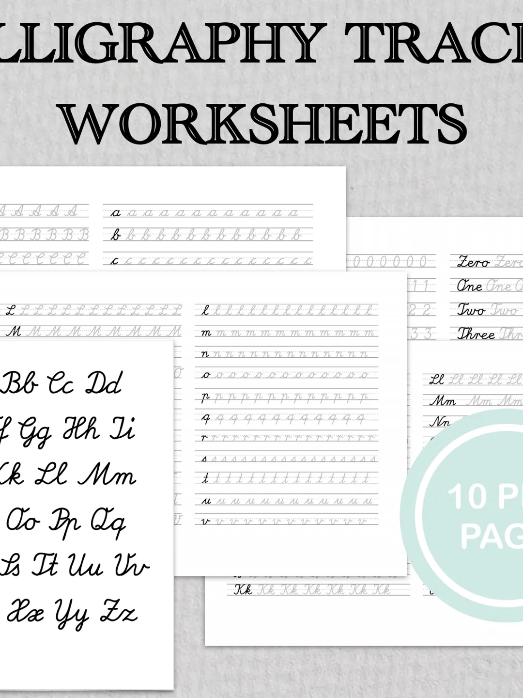 Calligraphy tracing worksheets, handlettering practice, cursive letters ...