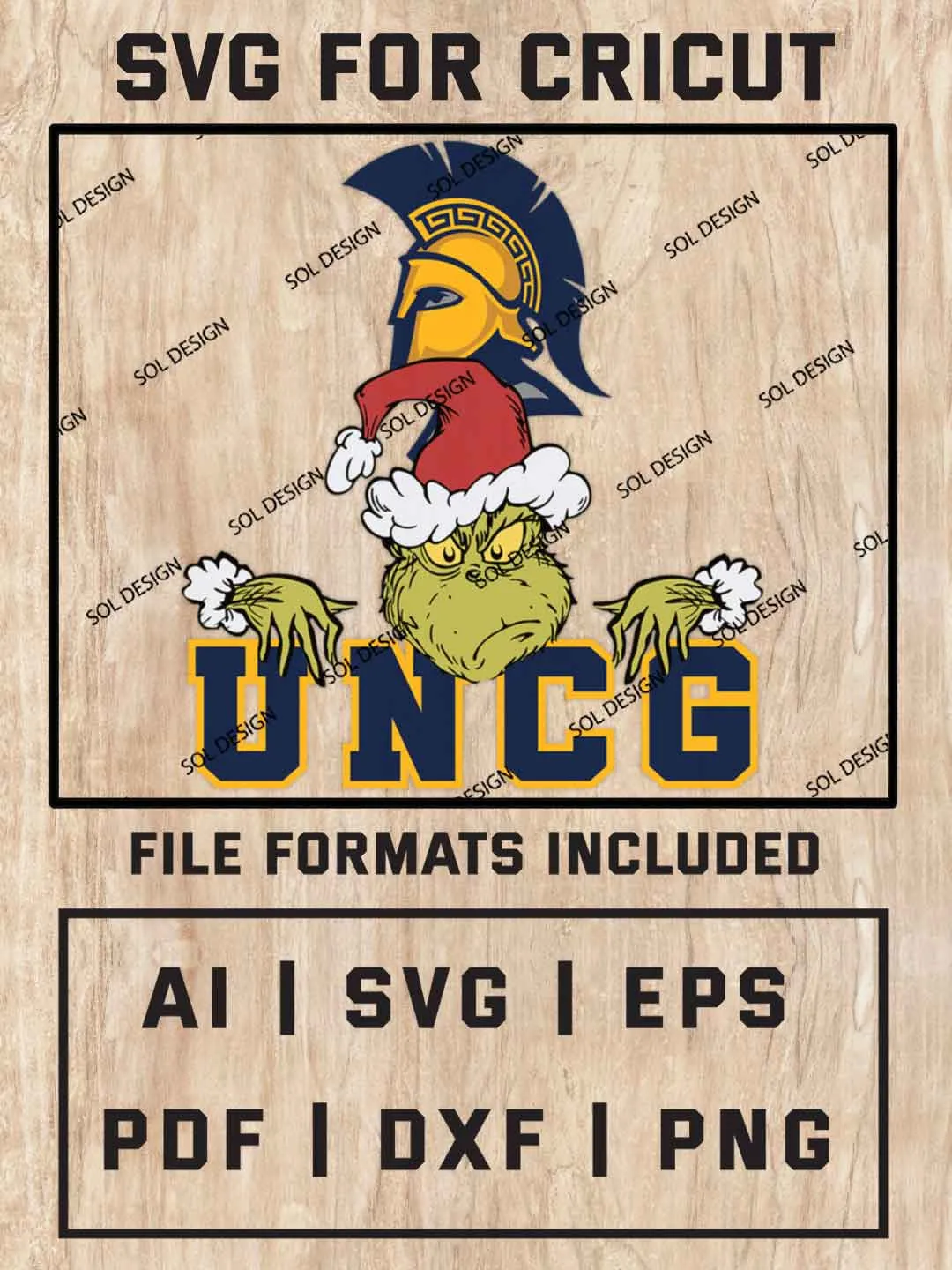 Grinch UNC Greensboro Spartans SVG, NCAA SVG Design, NCAA UNCG Spartans ...