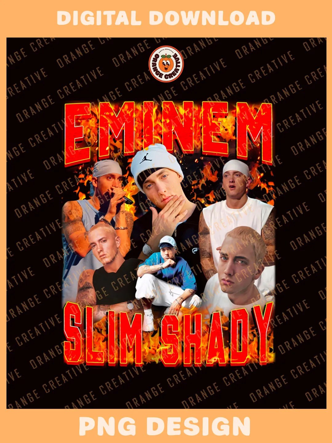 Emi.nem Rapper Bootleg T-shirt PNG, 90s Bootleg Template, Graphic Slim ...