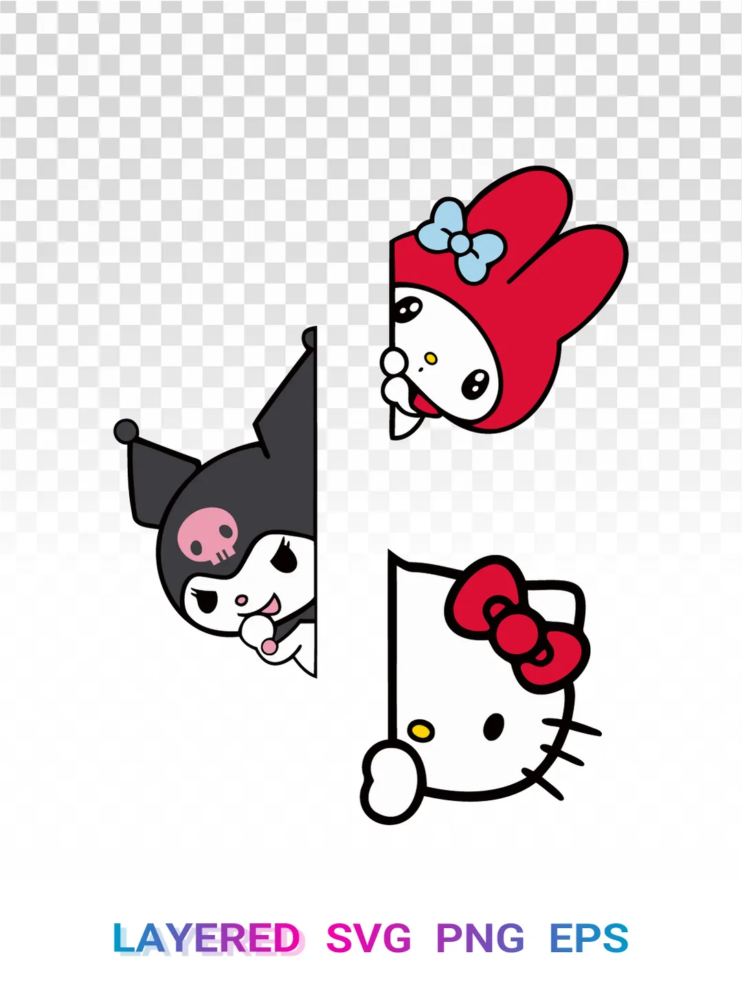 Adorable Sanrio Peeker SVG for the 'Kawaii Aesthetic' Car DIYer