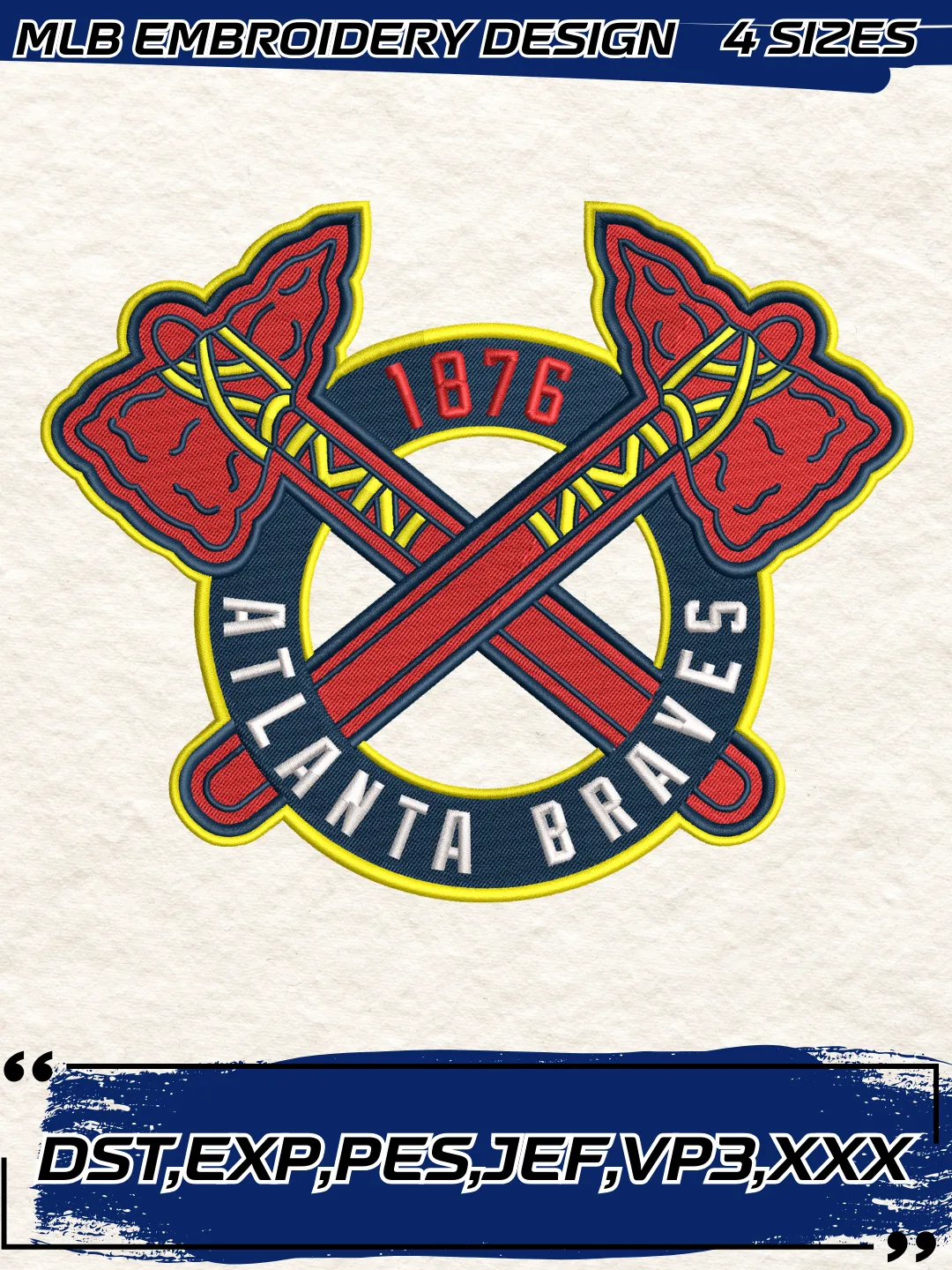 Atlanta Braves Alternate Logo Embroidery Design,MLB Embroidery Design ...