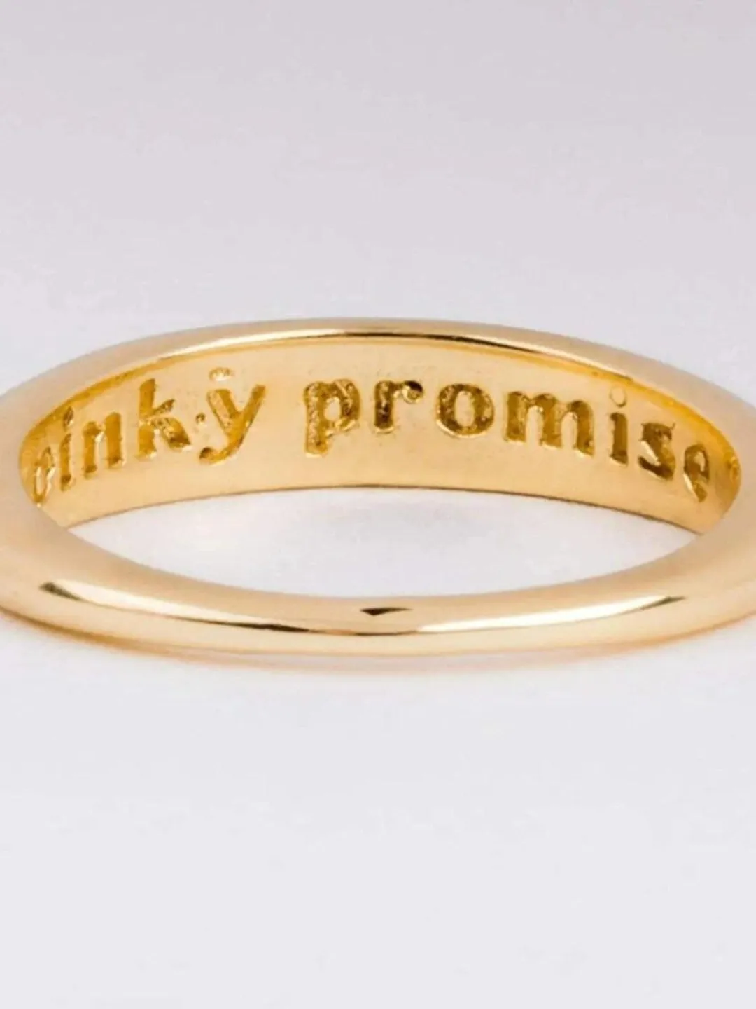 Solid Yellow Gold Pinky Promise Ring Unique Stacking Charming Ring ...