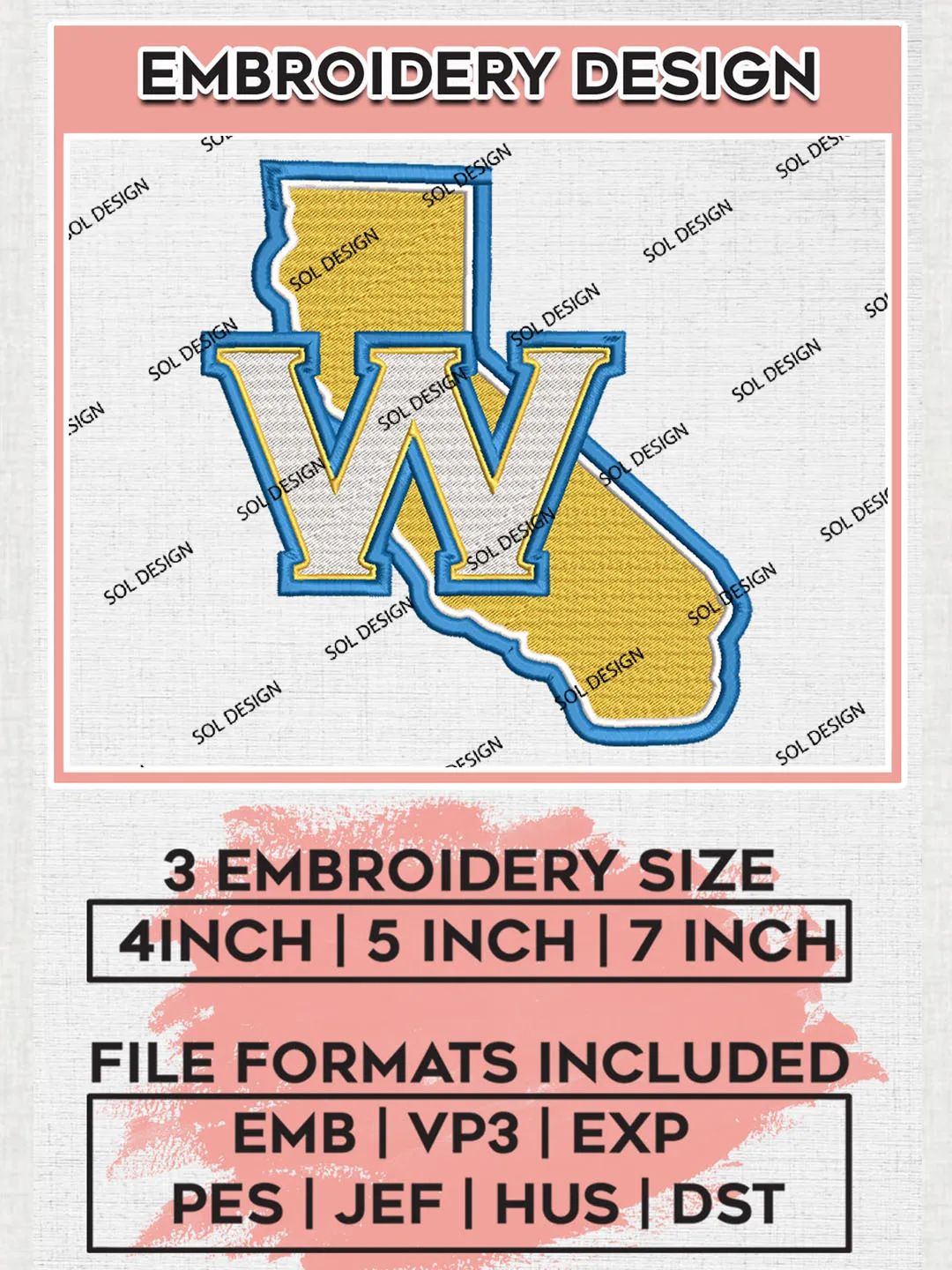 NBA Golden State Warriors Maps Logo Machine Embroidery Designs, Golden ...