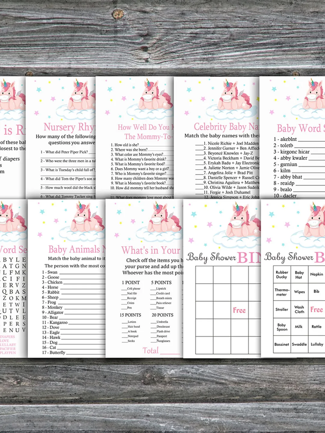 Cute Turtle baby shower games bundle,Turtle Baby Shower games package ...