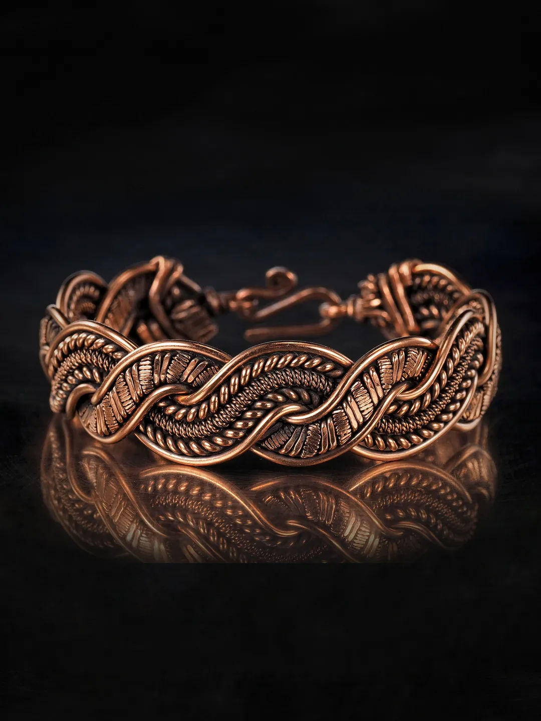 Copper wire wrapped bracelet for woman 7th Anniversary gift Small size ...