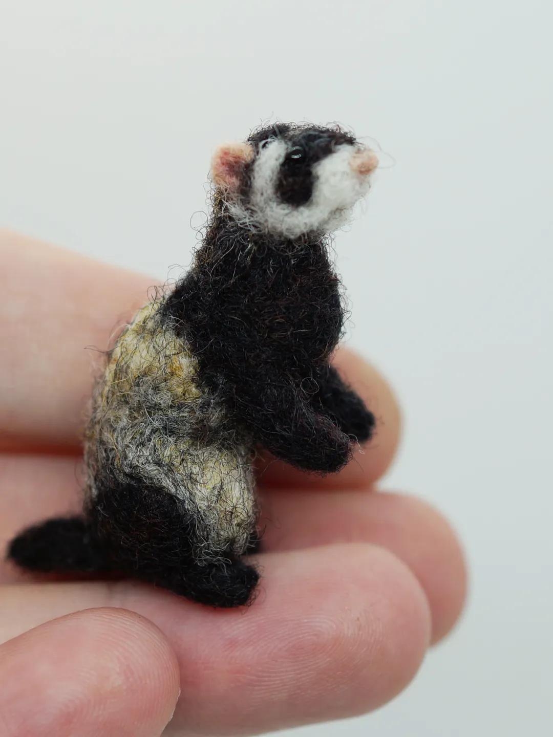 Needle felted ferret miniature, tiny ferret portrait, pet portrait ...
