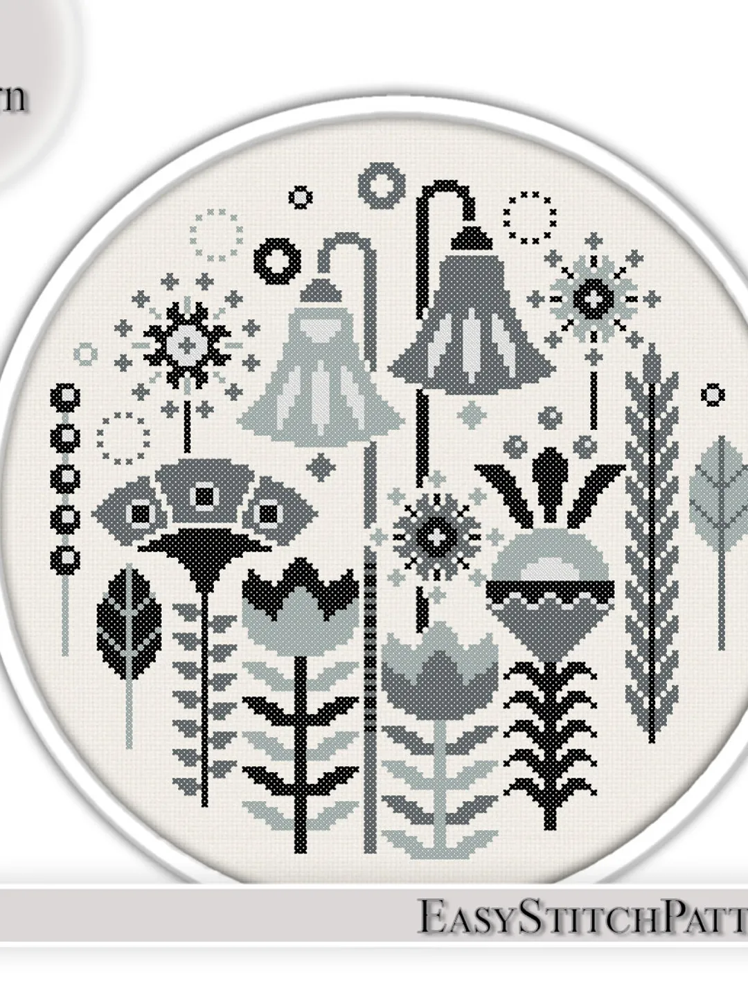 Scandi cross stitch pattern Gothic cross stitch Folk cross stitch ...