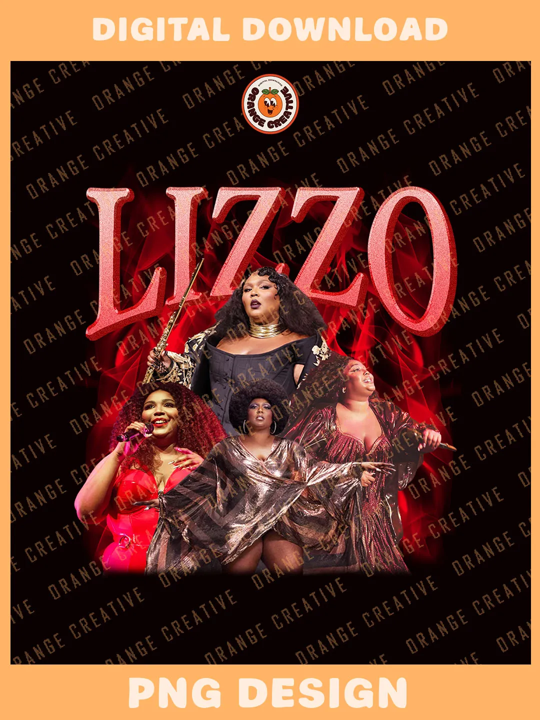 Retro Lizzo Rapper Bootleg T-shirt PNG, 90s Bootleg Template, Graphic ...