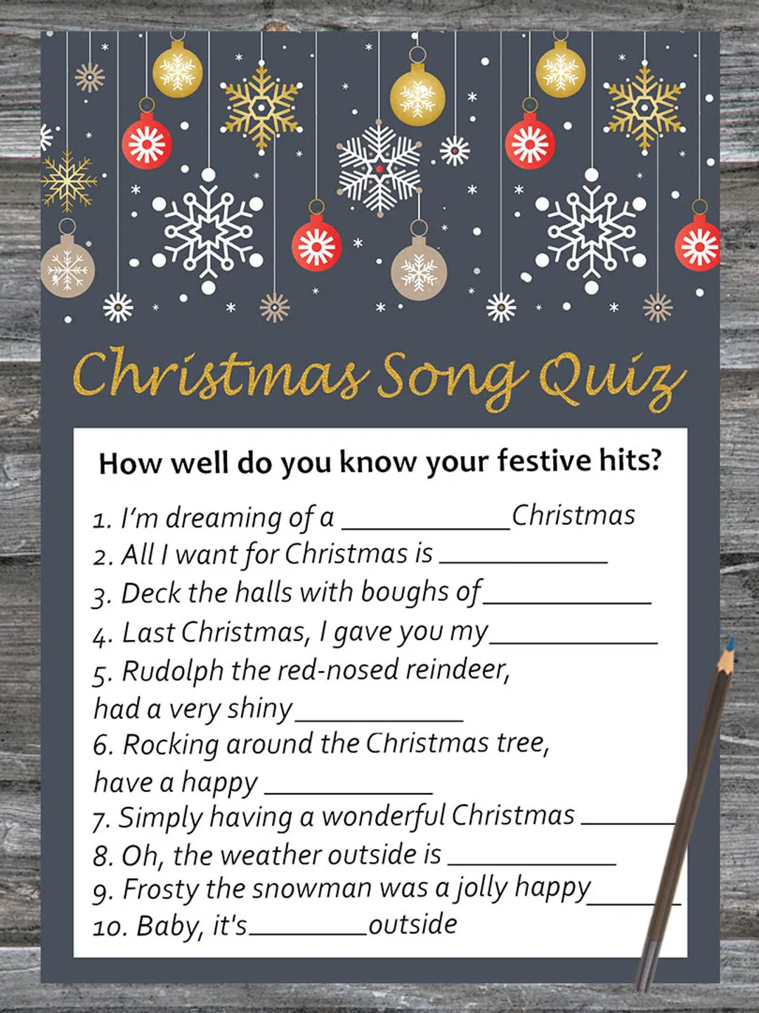 Christmas party games,Christmas Song Trivia Game Printable,Golden ...