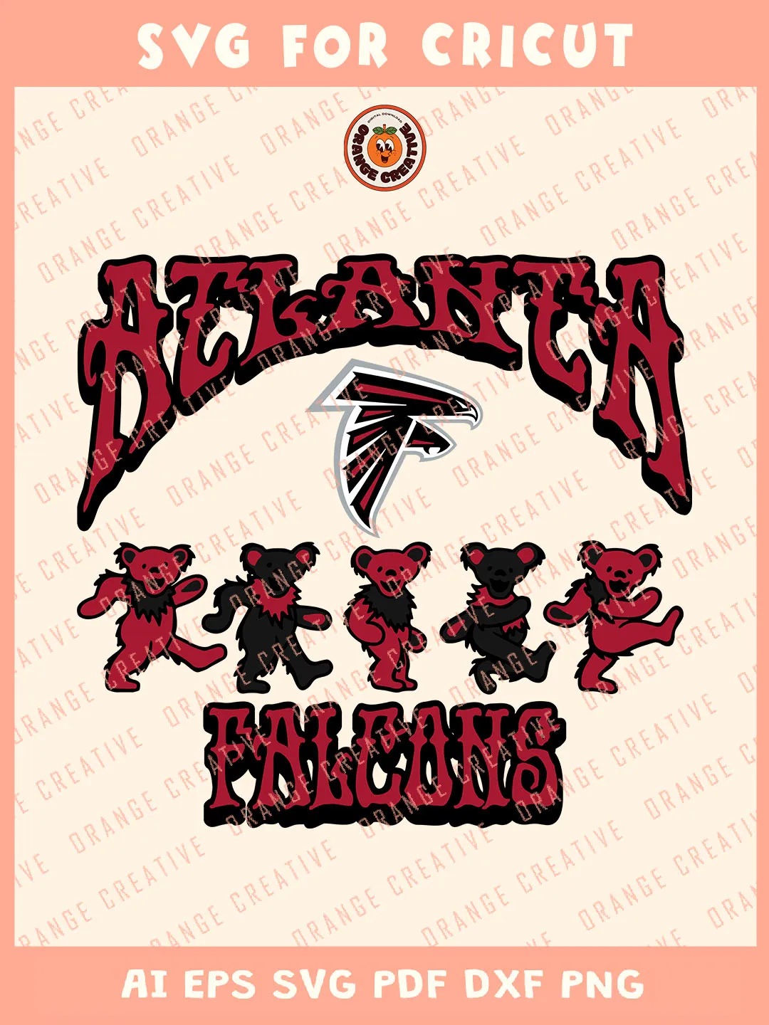 NFL Atlanta Falcons Team x Grateful Dead Dancing Bears Logo Svg, NFL ...