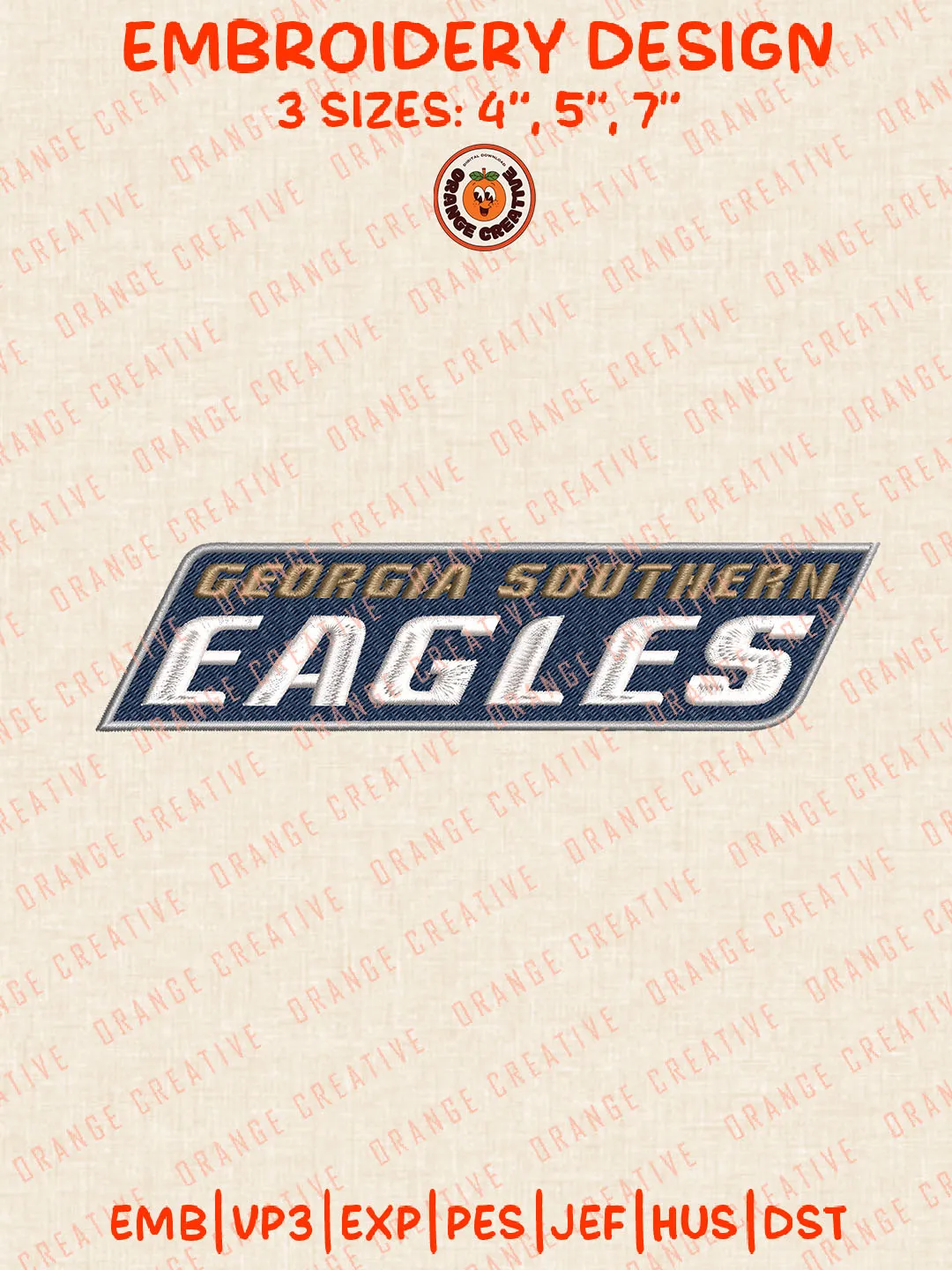 NCAA Georgia Southern Eagles Wordmark Logo Embroidery Files, NCAA ...