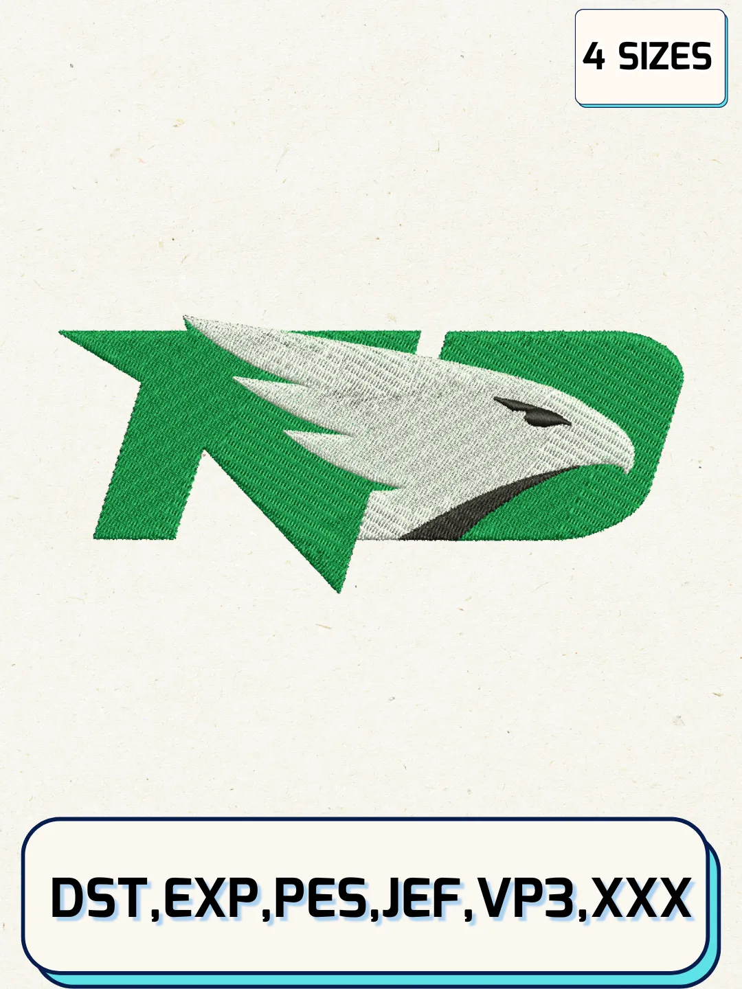 North Dakota Fighting Hawks Logos Embroidery Design Files, NCAA Logos ...