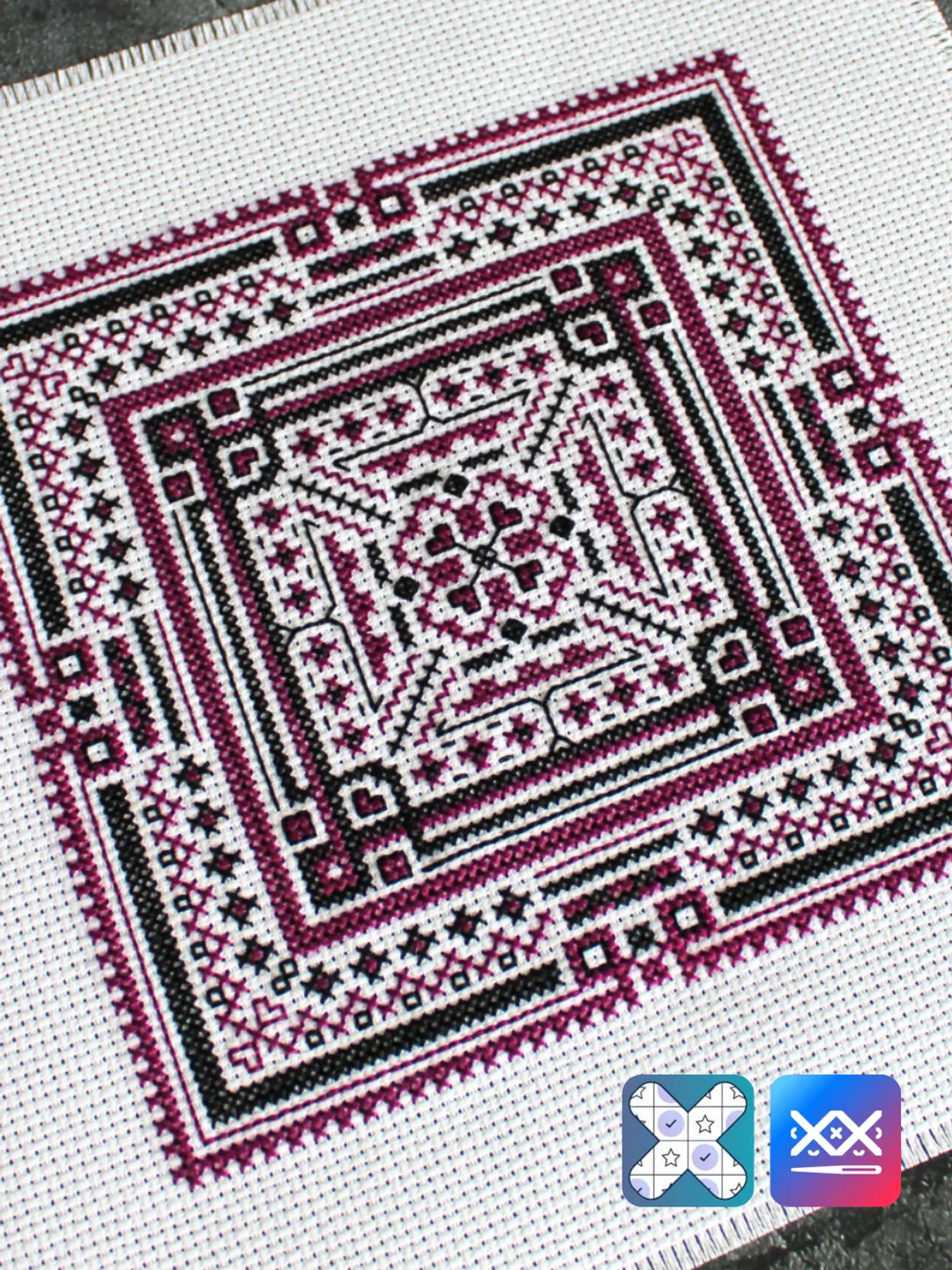 Cross stitch pattern Geometry, easy cross stitch chart PDF