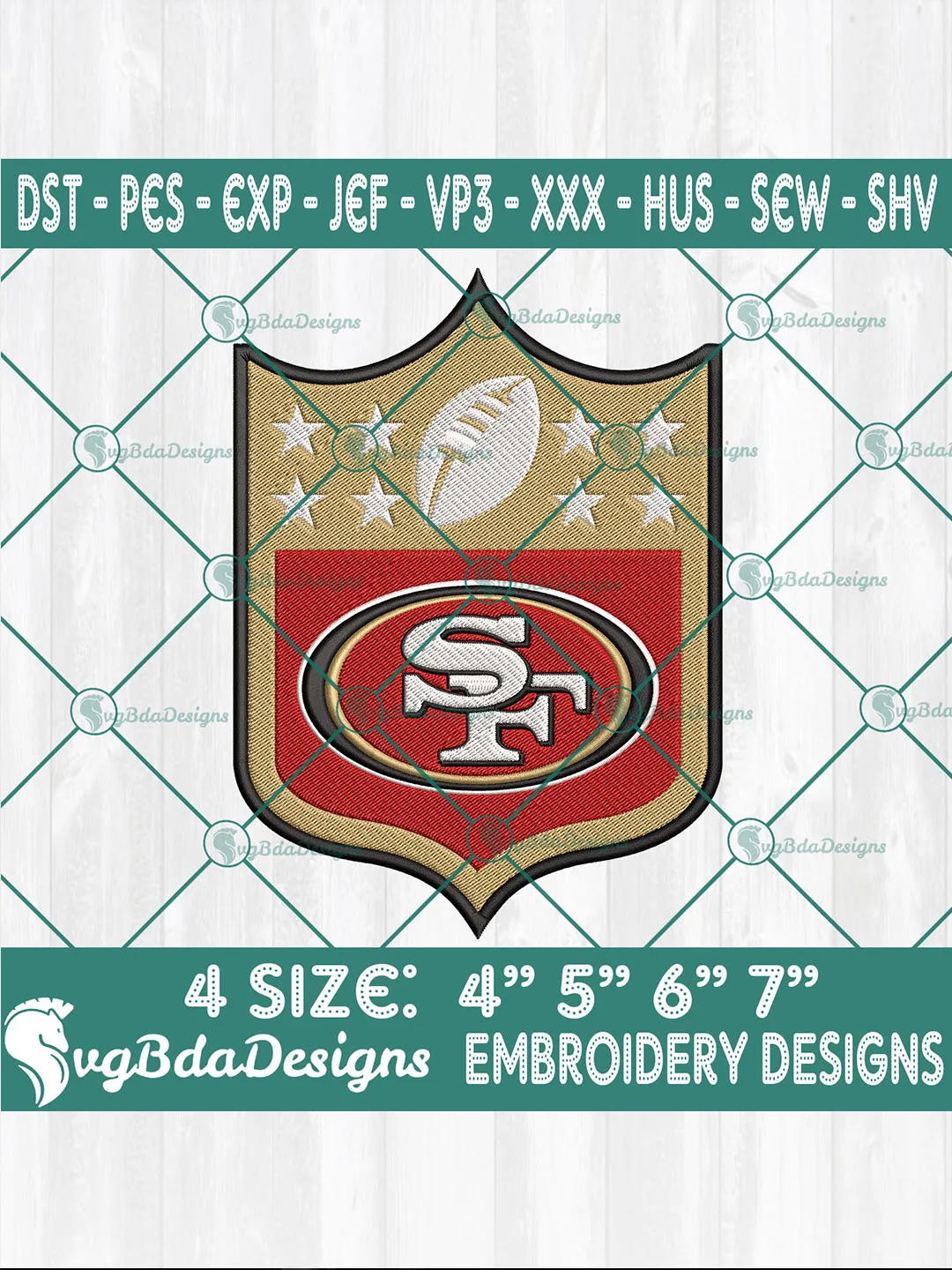 San Francisco 49ers Logo NFL Embroidery Designs | NFL Football Machine ...
