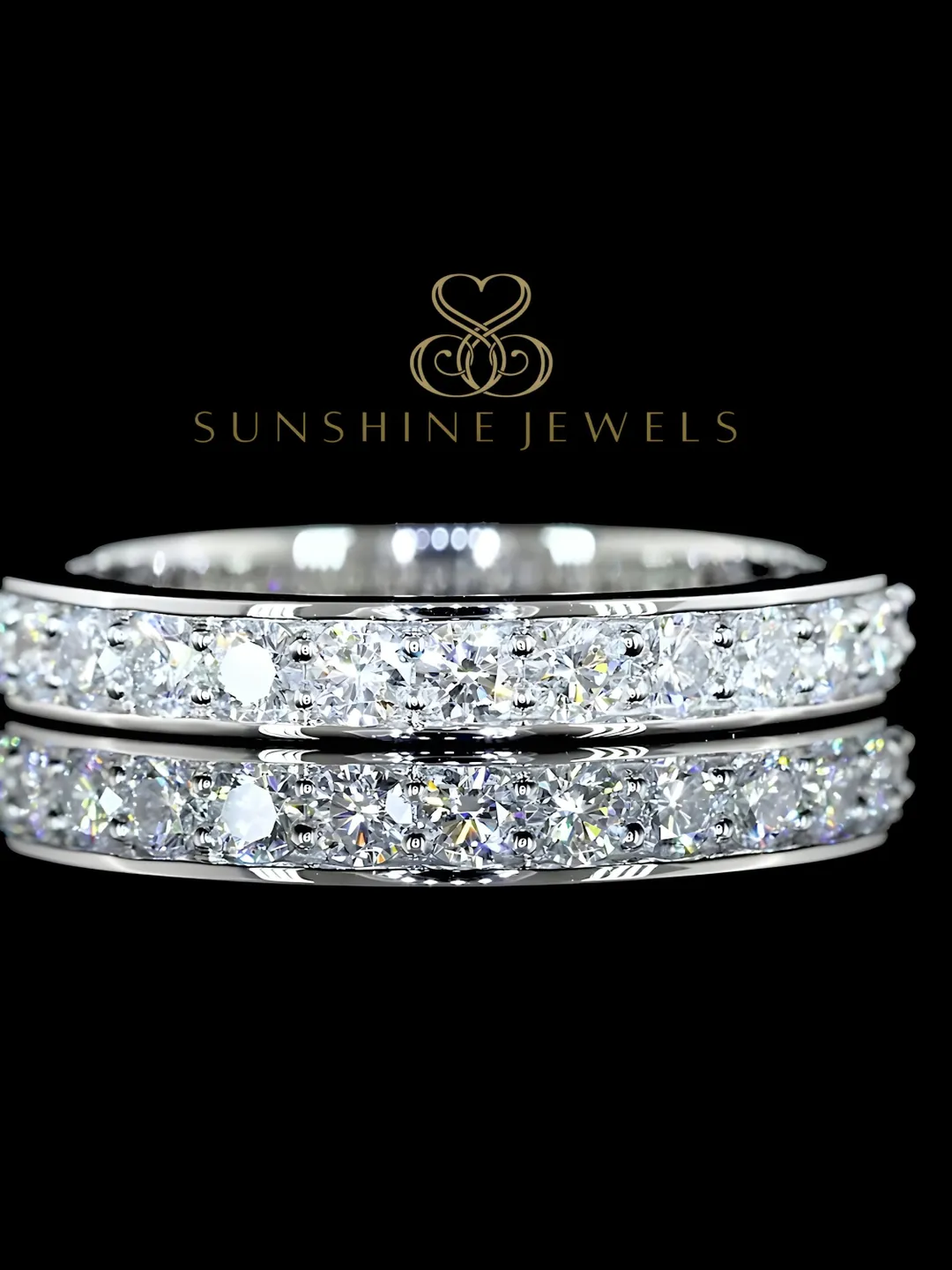 Round Lab Grown Diamond Eternity Wedding Band. Matching Band, Stackable ...