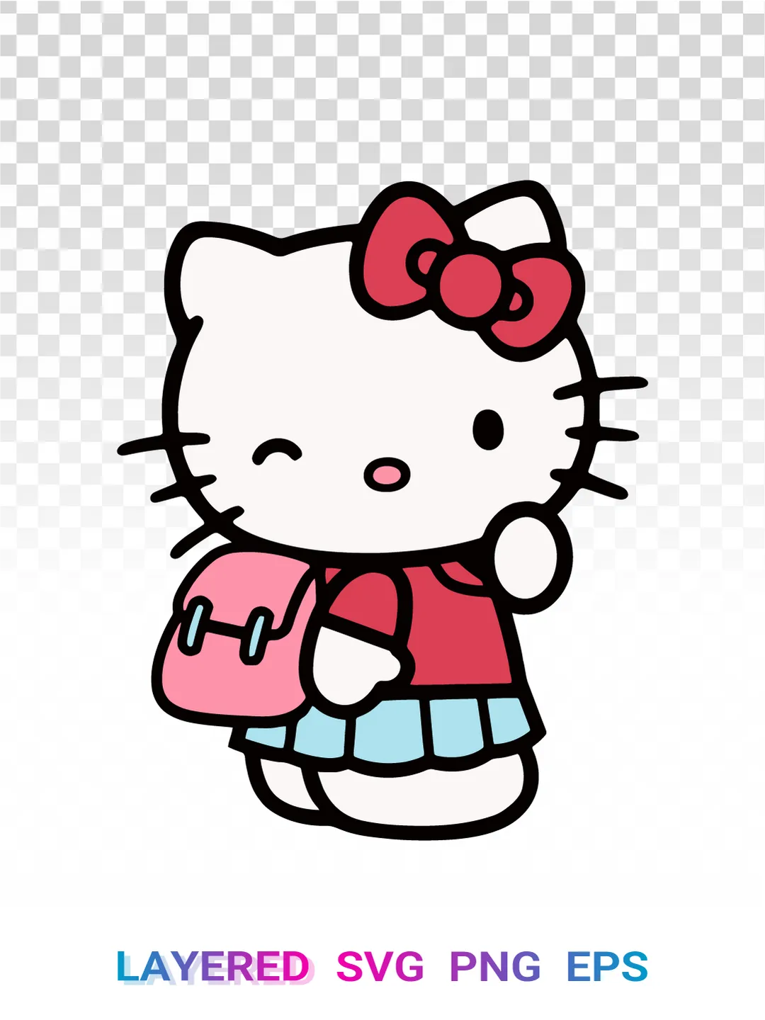 Vibrant Hello Kitty Cheerleader SVG for the School Spirit Maker