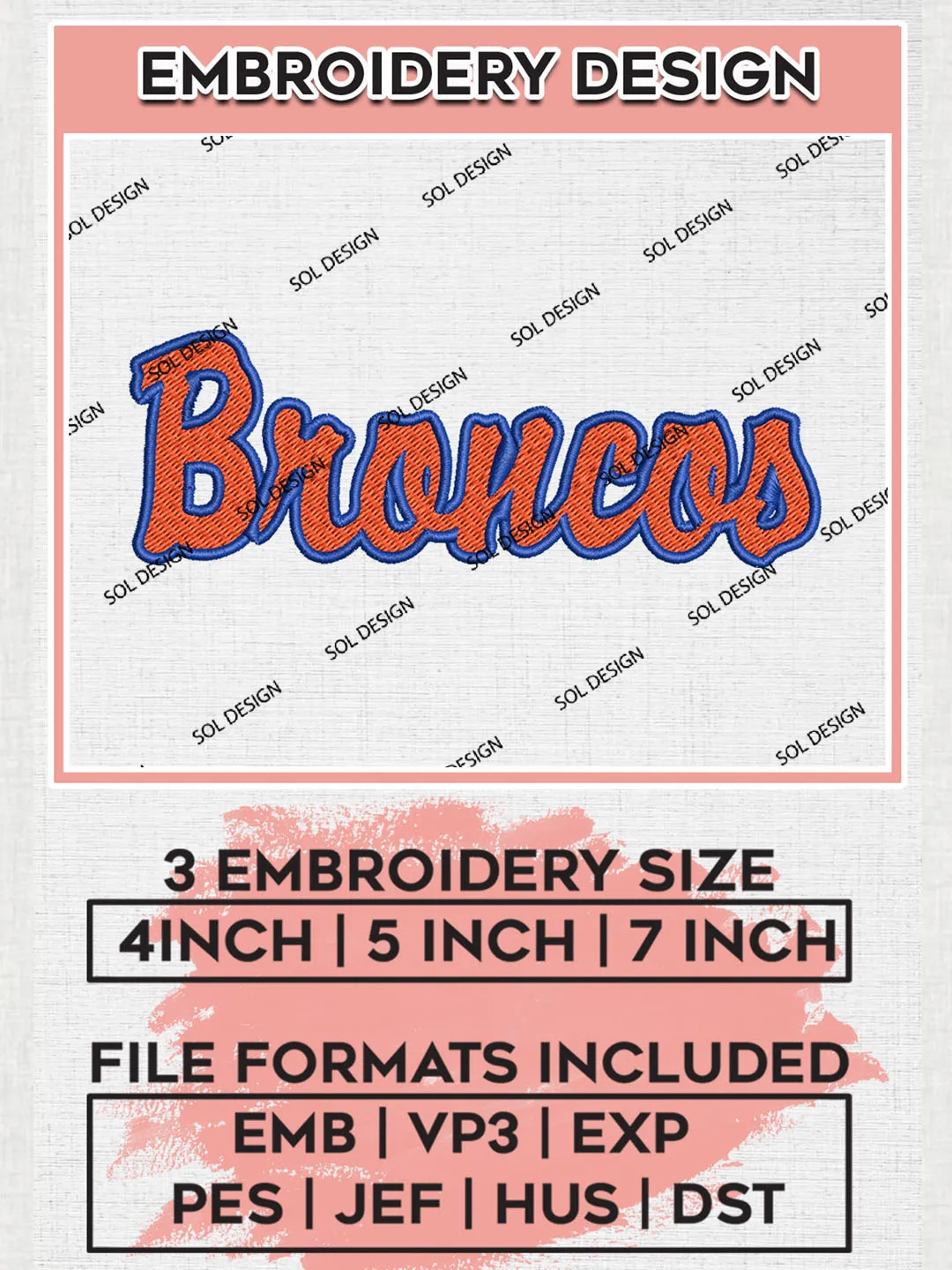 NCAA Broncos College Football Team Logo embroidery designs, NCAA Boise ...