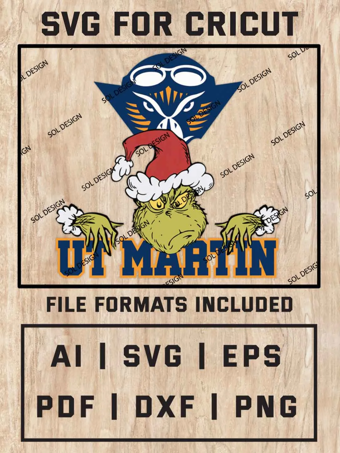 Grinch UT Martin Skyhawks SVG, NCAA SVG Design, NCAA UT Martin Skyhawks ...