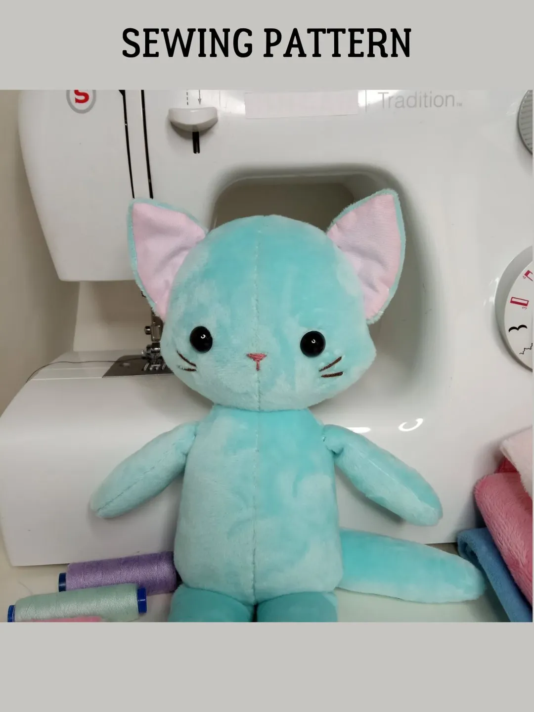 Plush Cat Pattern PDF, DIY Stuffed Animal
