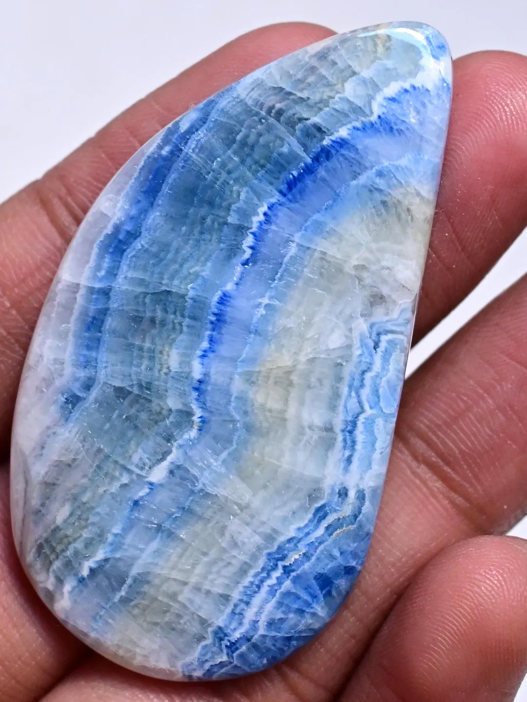 Blue Scheelite Cabochon: 74 ct. Polished Gemstone for Jewelry