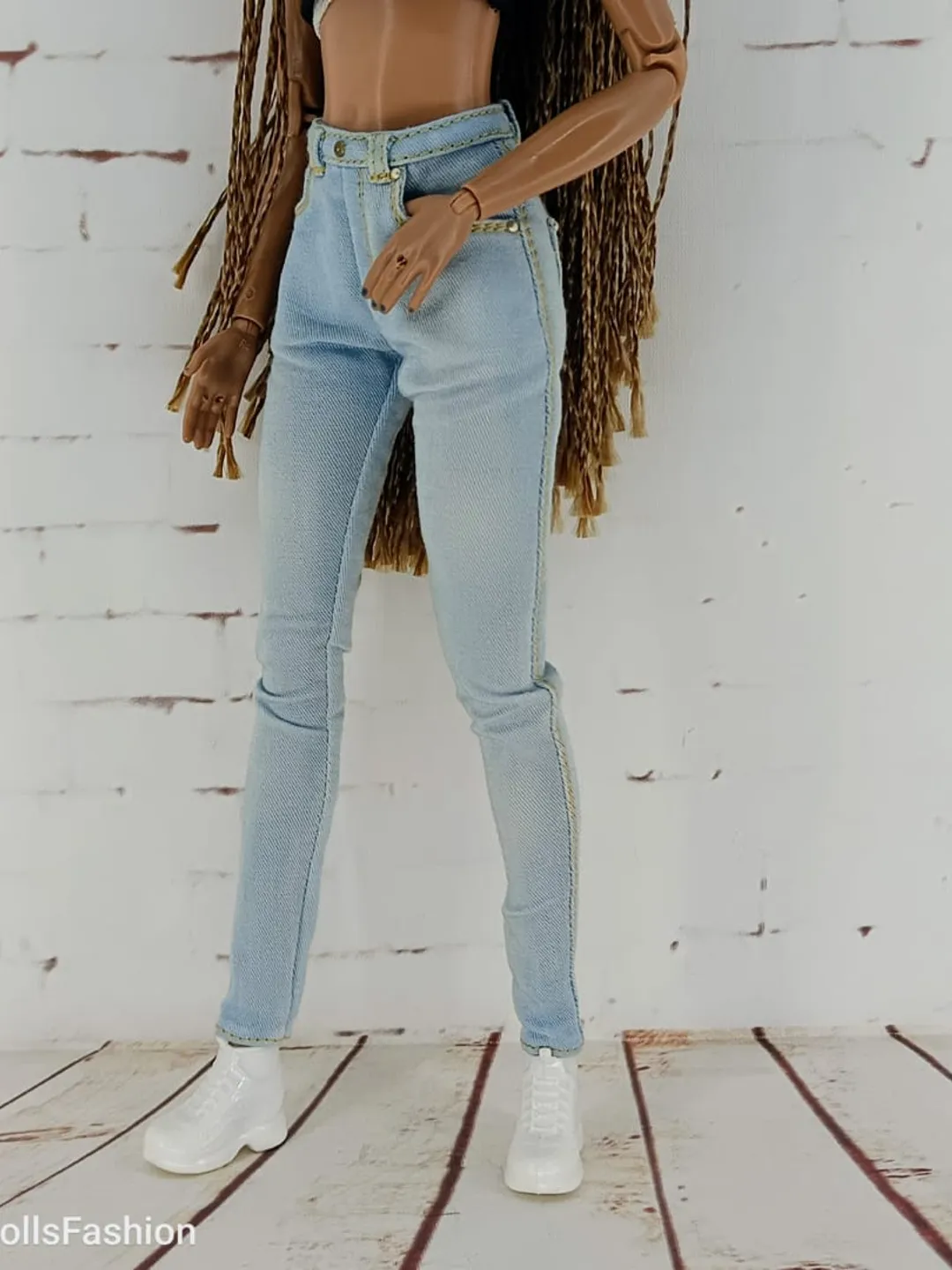 Light blue skinny jeans by Shandollsfashion for Barbie regular